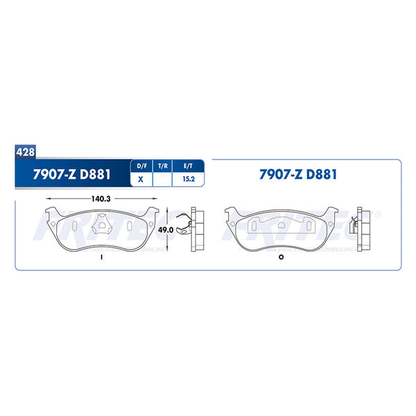 balata para freno de disco fritec formula azul trasera para ford truck – Diagsa Automotriz