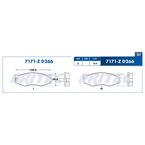 balata para freno de disco fritec formula azul delantera para infiniti ...