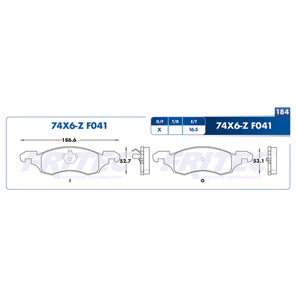 balata para freno de disco fritec formula azul delantera para chrysler ...