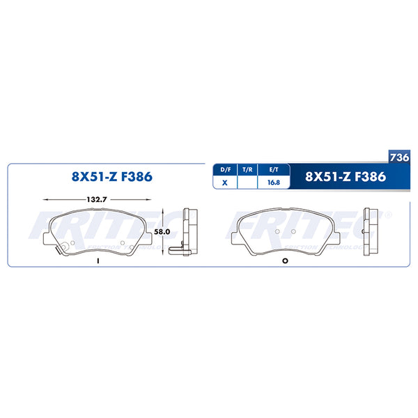 balata para freno de disco fritec formula azul delantera para dodge at ...