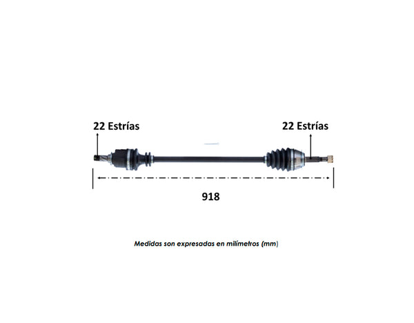 Flecha Homocinetica chevrolet chevy trans. Man. 1.6l Der. 1996-2012 pa ...
